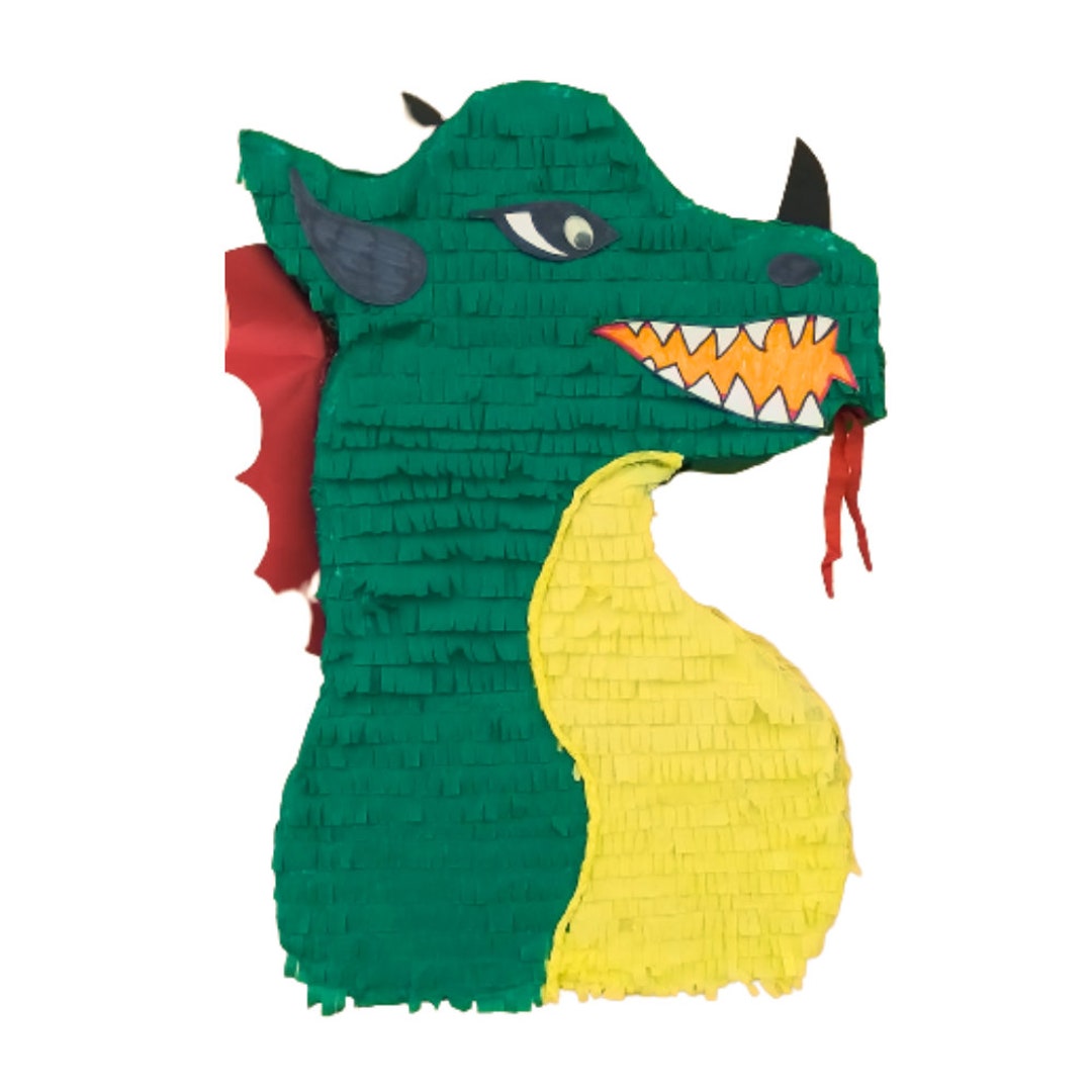 Dragon Pinata for Thematic Party, Green Yellow Dragon, Theme Birthday ...