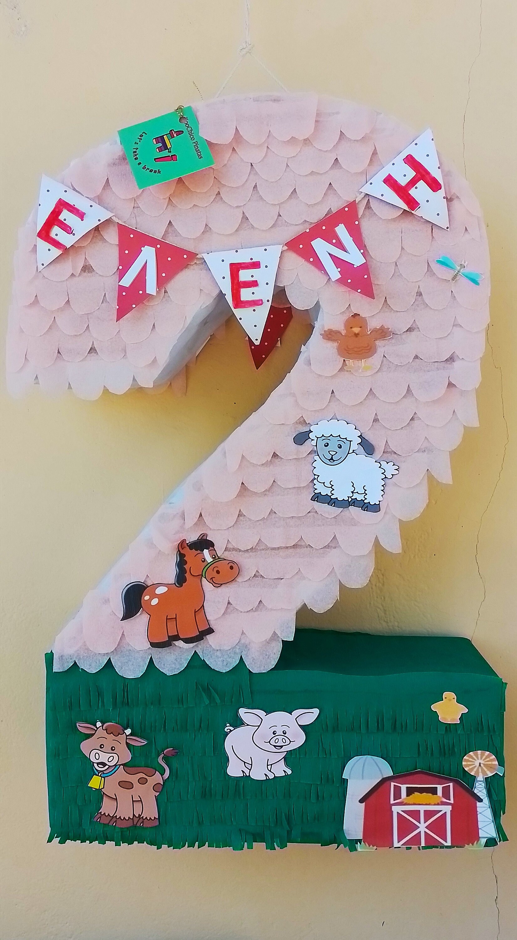 No#2 Custom Pinata With Farm's Animals, Pig,horse, Sheep, Cow and a ...