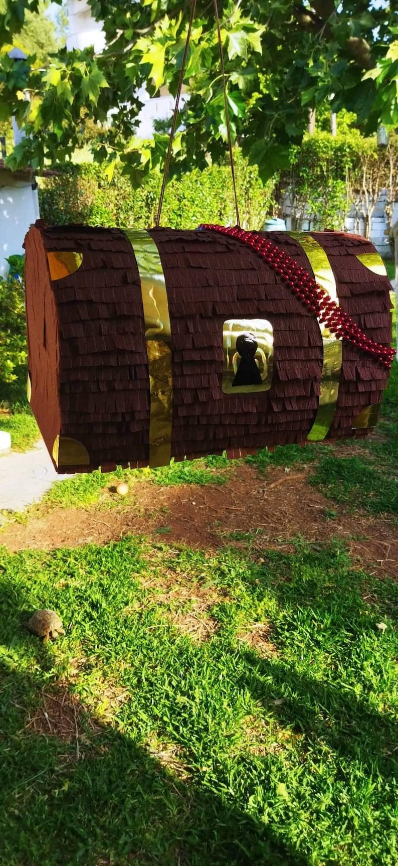 Treasure Box for Thematic Party, Brown With Gold Details Chest, Theme ...