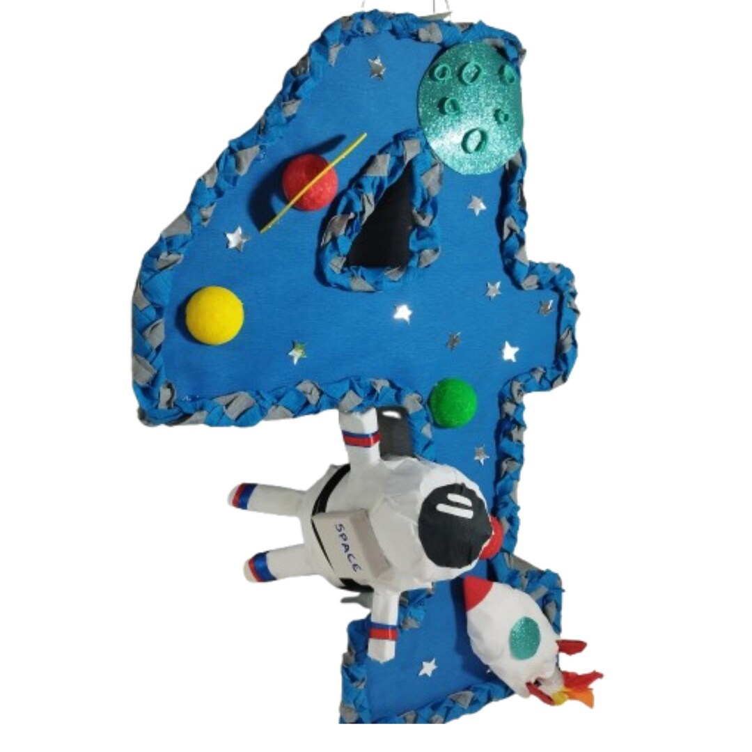 No#4 Space Custom Pinata Planets,spacecraft and Astronaut, Blue Space ...