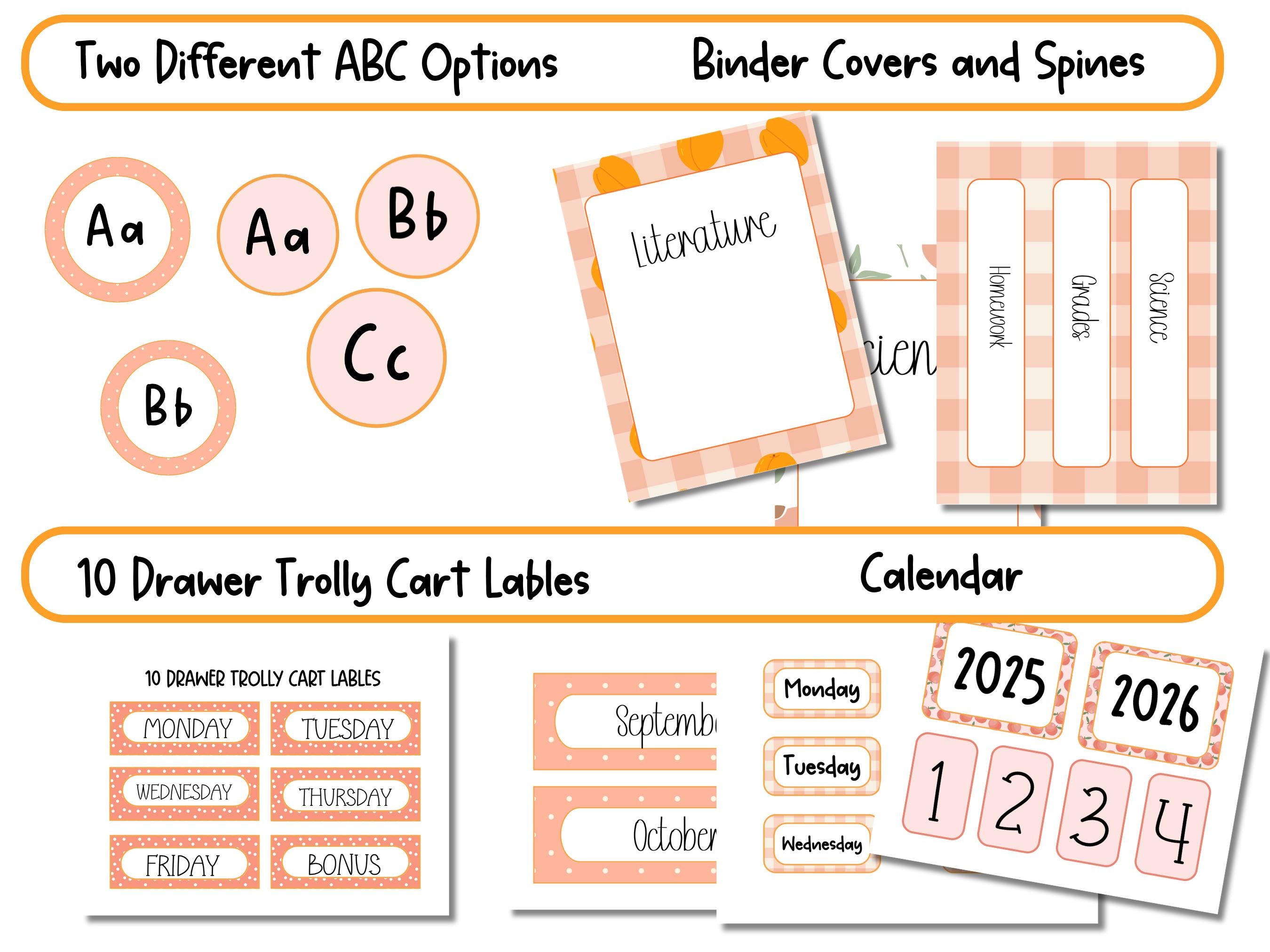 Peachy Keen Classroom Decor Bundle: Editable Canva Template (digital ...