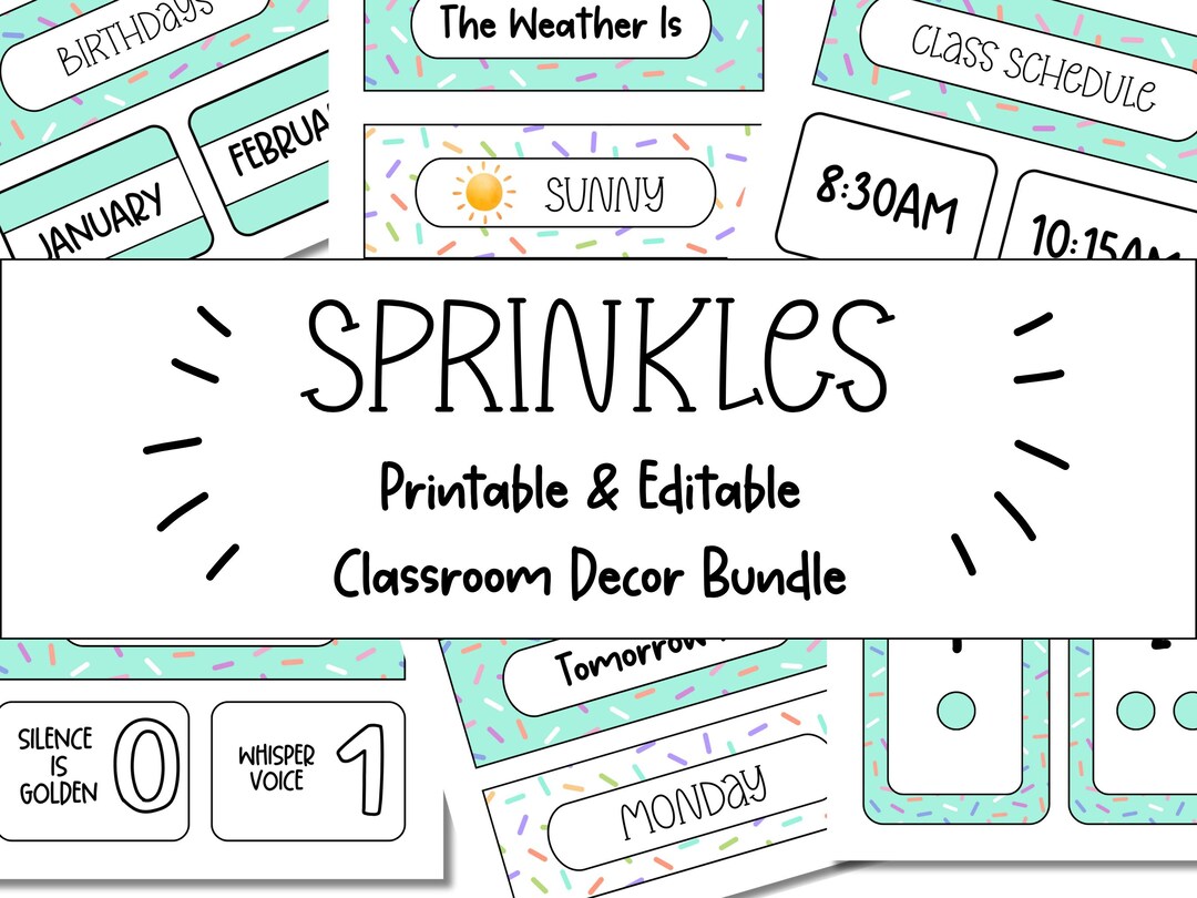 Sprinkles Classroom Decor, Classroom Digital Download, ABC Poster ...