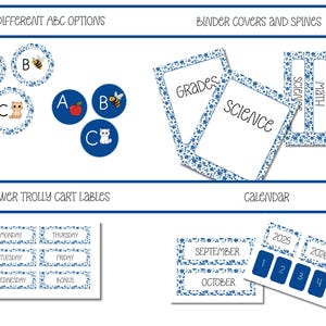 Blue and White Classroom Decor Bundle || Editable Classroom Printable ...