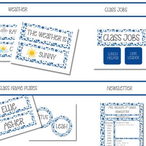 Blue and White Classroom Decor Bundle || Editable Classroom Printable ...