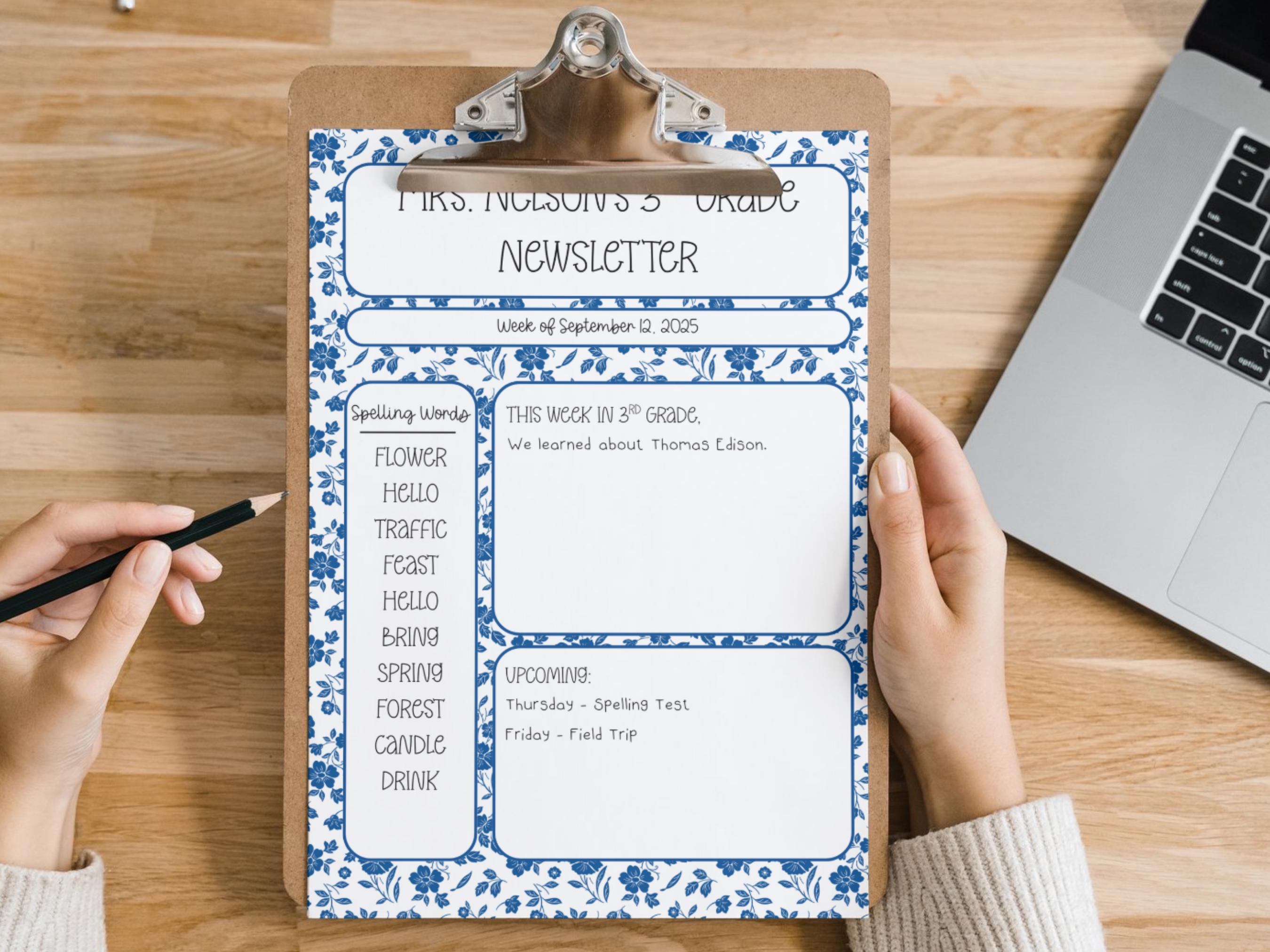 Blue and White Classroom Decor Bundle || Editable Classroom Printable ...