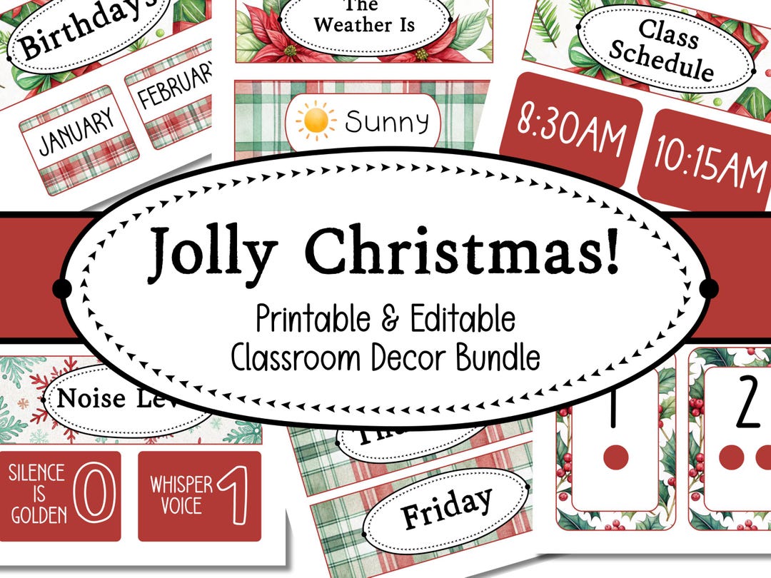 Christmas Classroom Decor Bundle, Christmas Printable Classroom Decor ...