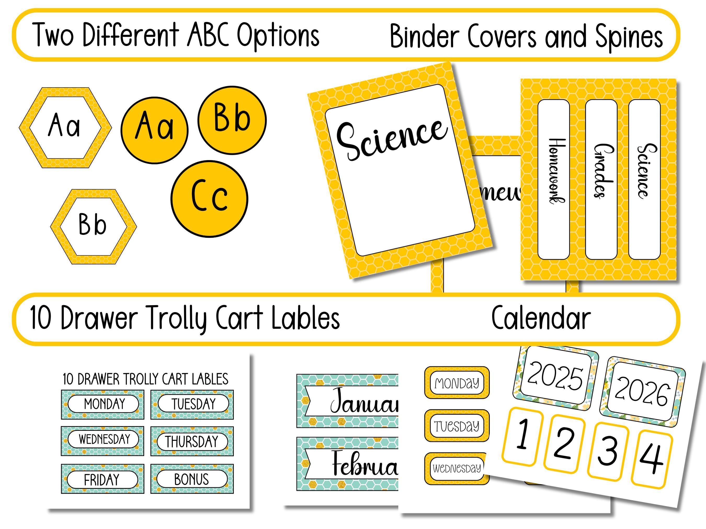 Honeycomb Bee Classroom Decor Bundle: Editable Canva Template (digital ...