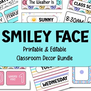 Smiley Face Classroom Sign Printable - Etsy