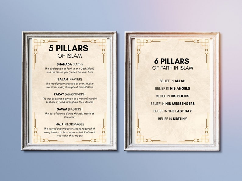Set of 2 Islamic Printable Posters for Home Decor, Digital Download of ...