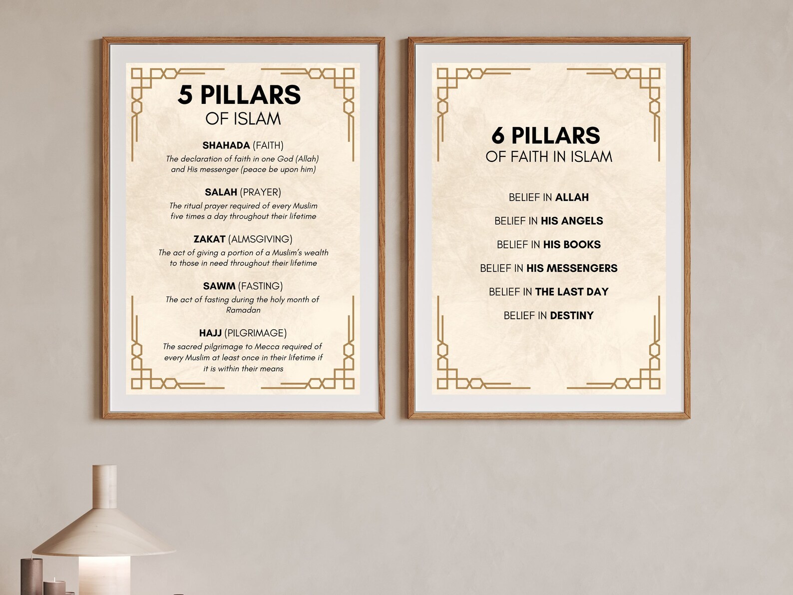 Set of 2 Islamic Printable Posters for Home Decor, Digital Download of ...