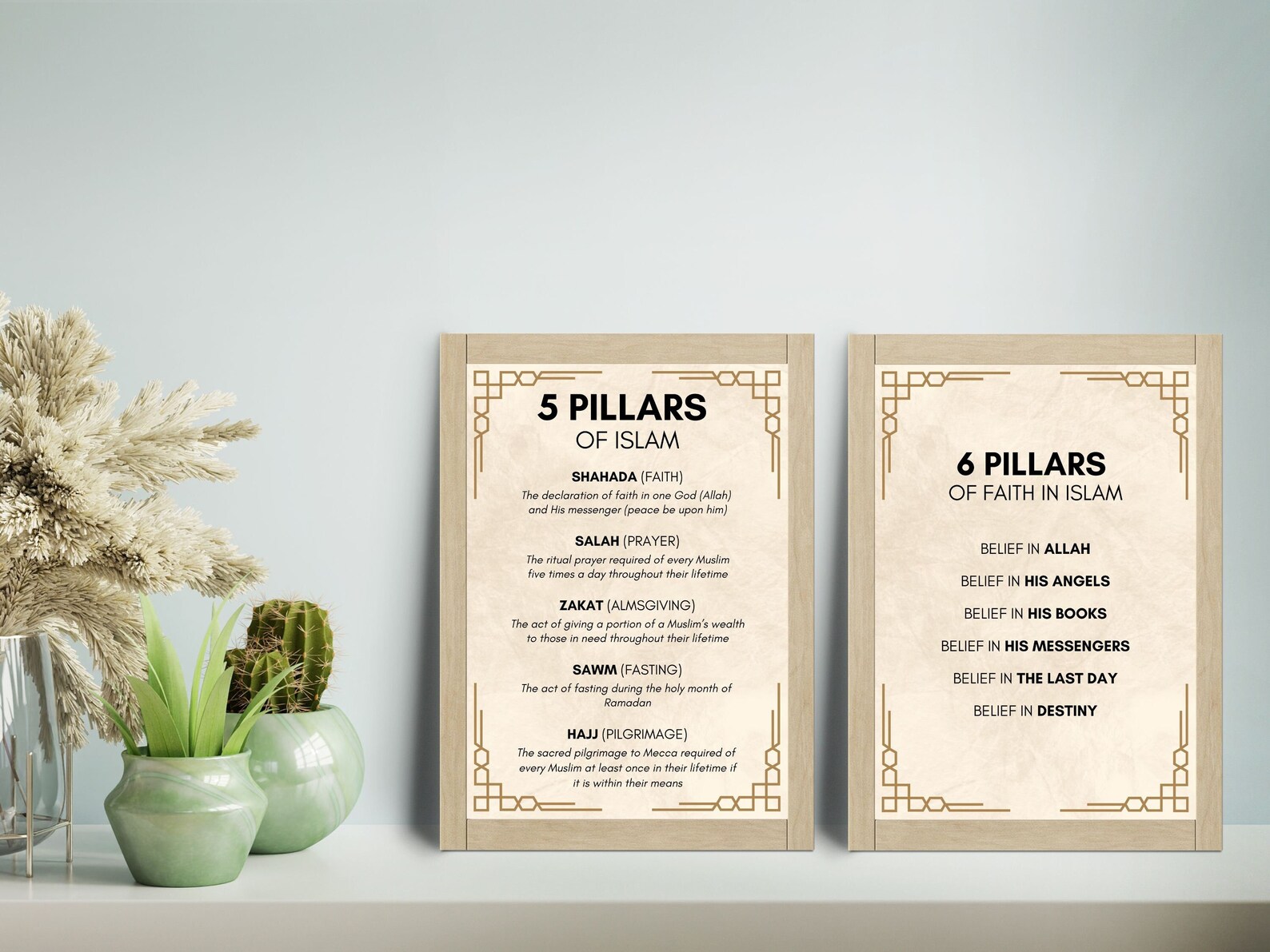 Set of 2 Islamic Printable Posters for Home Decor, Digital Download of ...