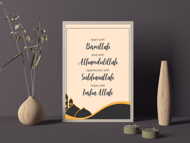 Islamic Calligraphy Print: Quranic Verses, Muslim Home Decor (digital ...