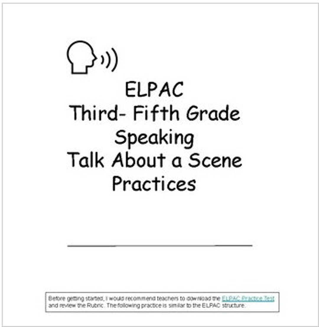Third-fifth Grade ELPAC Speaking Practices - Etsy