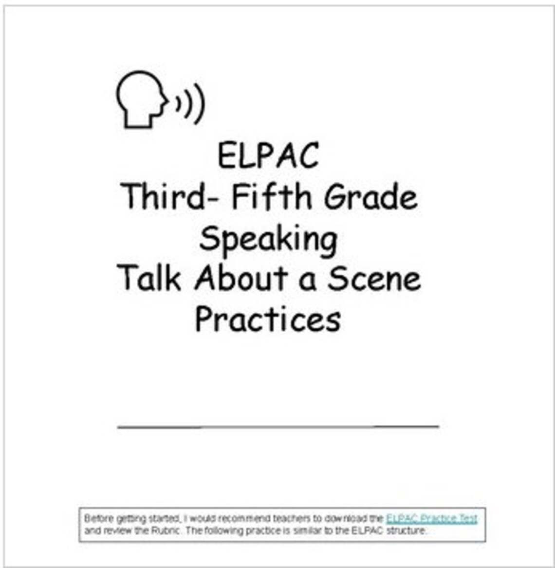 Third-fifth Grade ELPAC Speaking Practices - Etsy