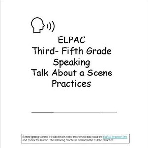 Third-fifth Grade ELPAC Speaking Practices - Etsy