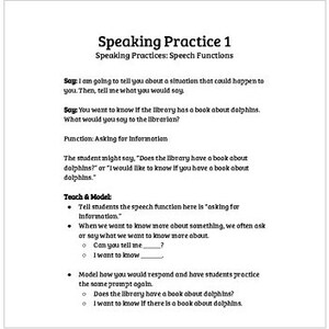 ELPAC ELD Speaking Speech Functions Practices - Etsy