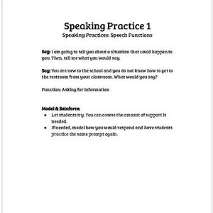 ELPAC ELD Speaking Speech Functions Practices - Etsy