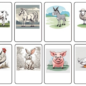 Printable Flash Card Farm Animals for Kids - Etsy