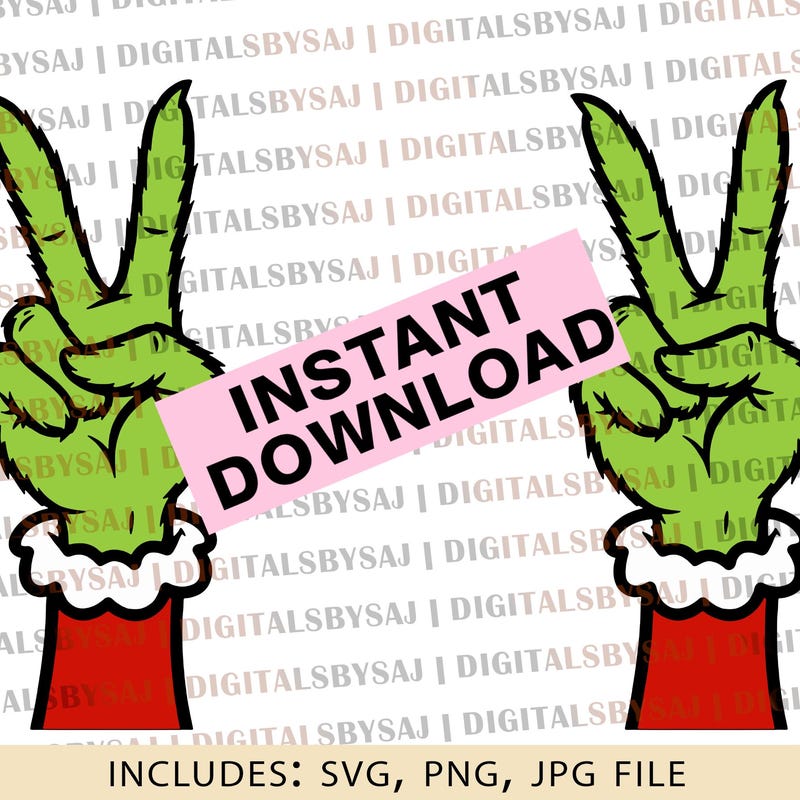 Grinch Hand Middle Finger - Etsy