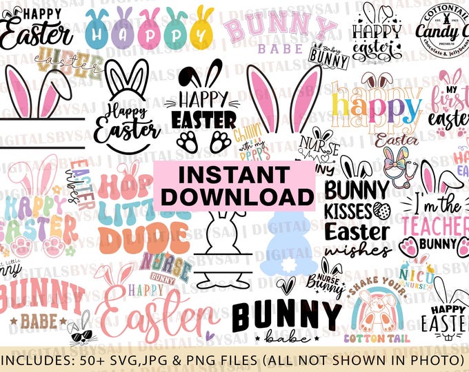 Bunny Ears SVG, Bunny Ears PNG, Bunny Ears Bundle, Easter Bunny, Easter ...