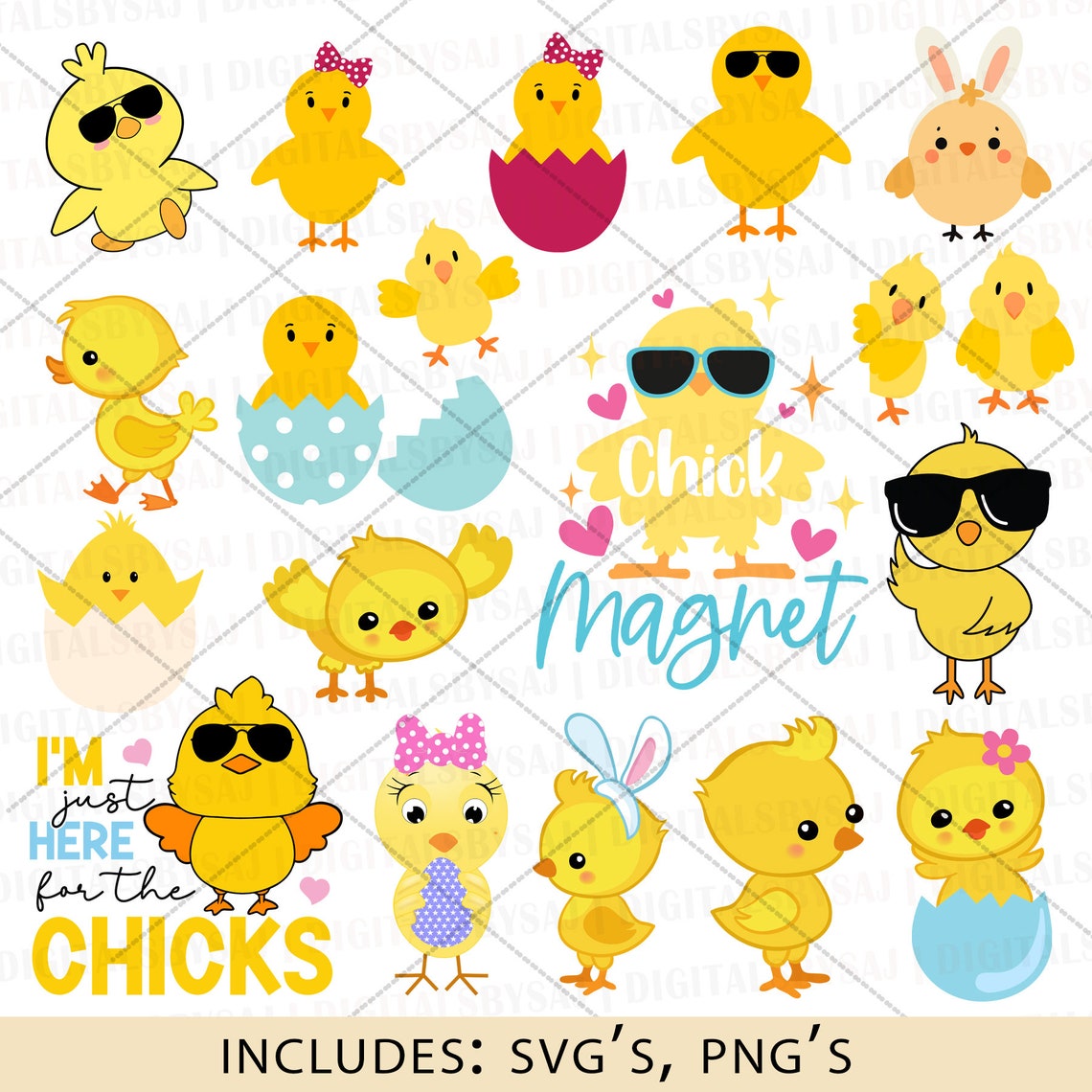 Easter Chicks SVG, Cute Chicks PNG, Easter Chicks Bundle, Easter Chicks ...