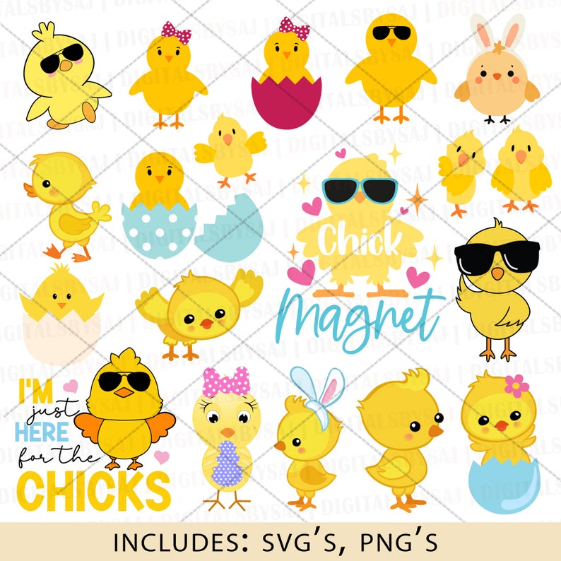 Easter Chicks SVG, Cute Chicks PNG, Easter Chicks Bundle, Easter Chicks ...