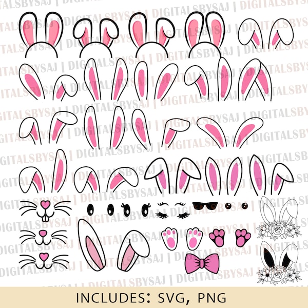 Easter Clip Art Png Bunny - Etsy