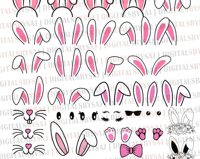 Bunny Ears SVG, Bunny Ears PNG, Bunny Ears Bundle, Easter Bunny, Easter ...