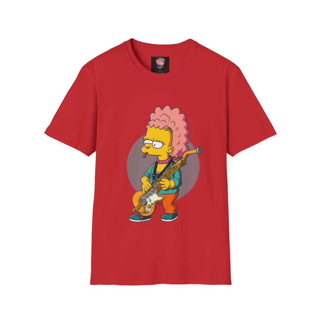 Guitarist Simpson Tshirt Lisa Simpson Girly Tshirt Simpson Playing ...