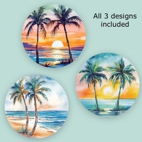 Beach Sunset Sticker Decal, Window Bumper Vehicle Waterproof Vinyl ...