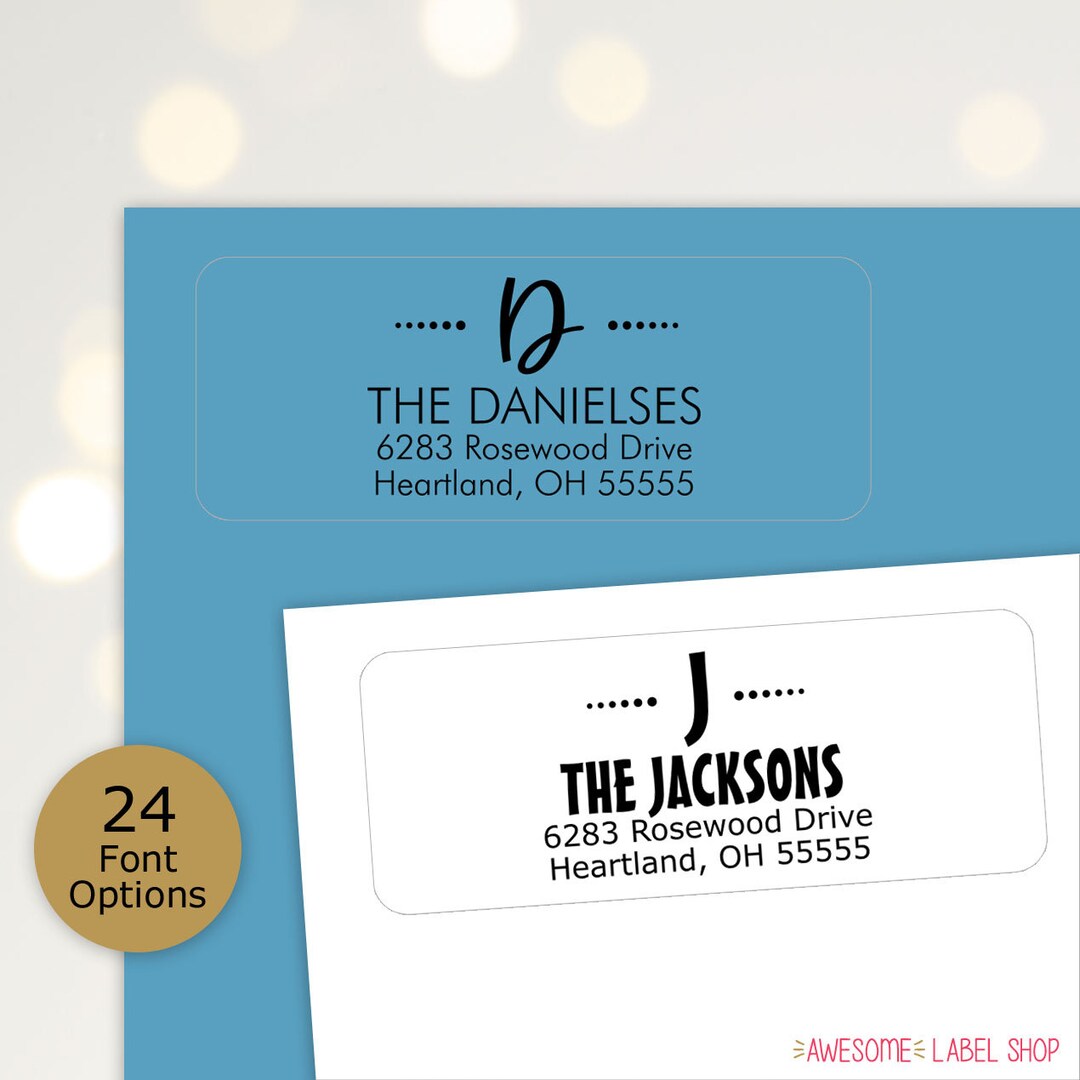 Monogram Return Address Labels, Personalized Address Labels Stickers ...