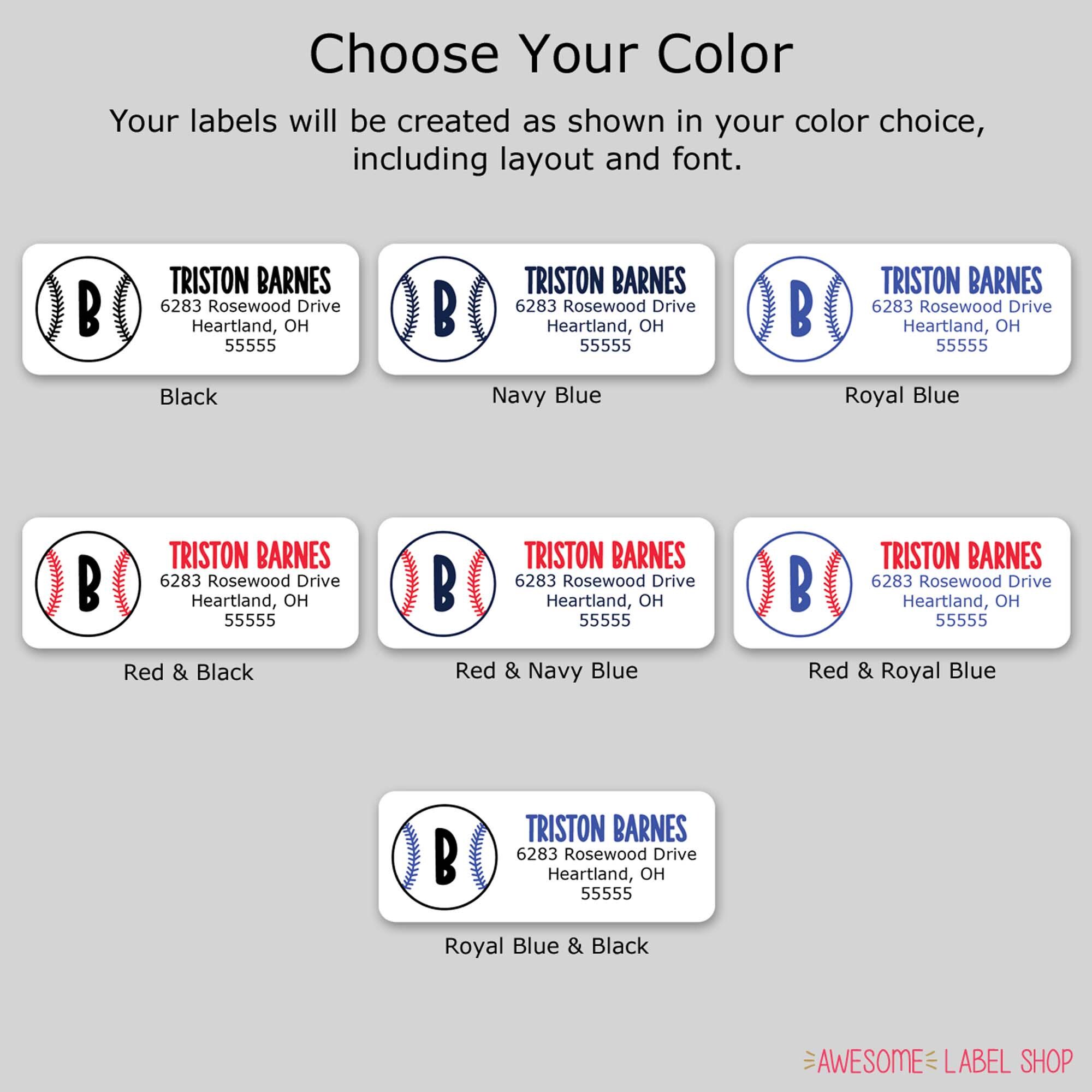 Baseball Address Labels, Monogram Address Labels, Sports Address Labels, Custom Return Address ...