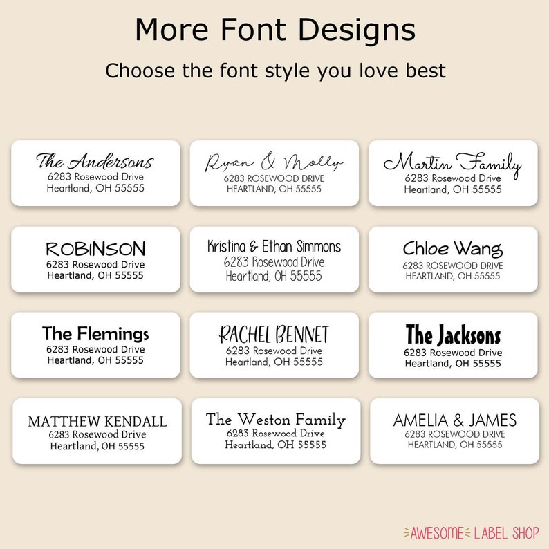 Minimalist Address Labels, Return Address Stickers, Address Labels ...