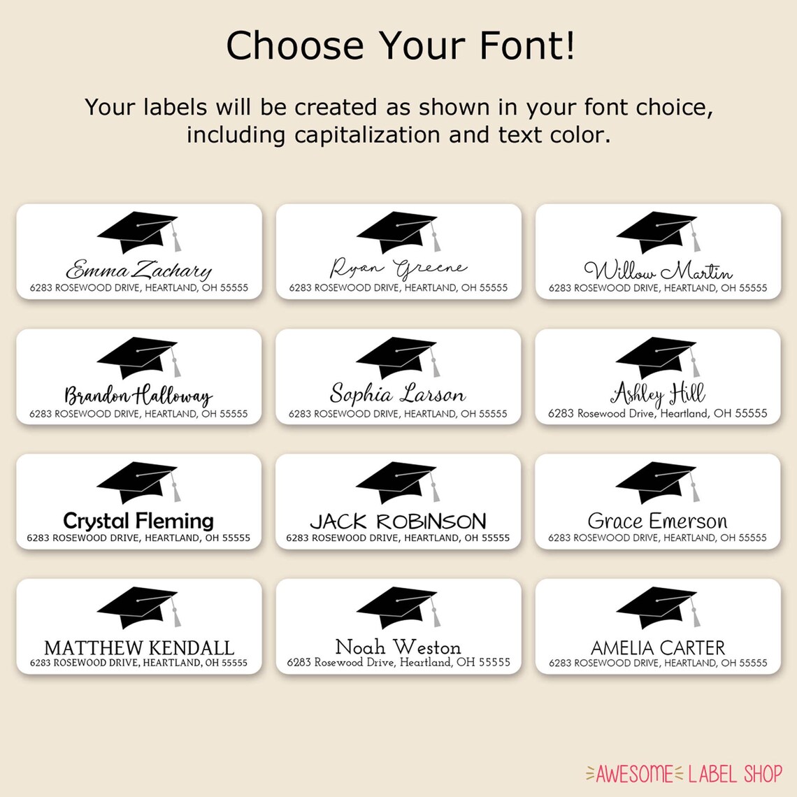 Graduation Return Address Labels Custom, Graduation Address Labels ...