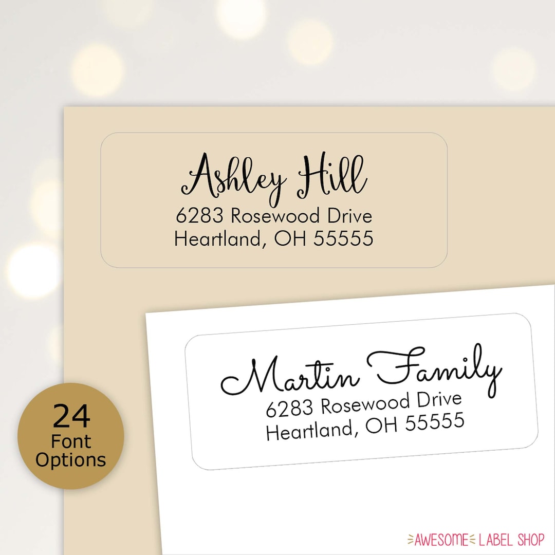Address Labels Clear, Return Address Label Stickers, Personalized ...