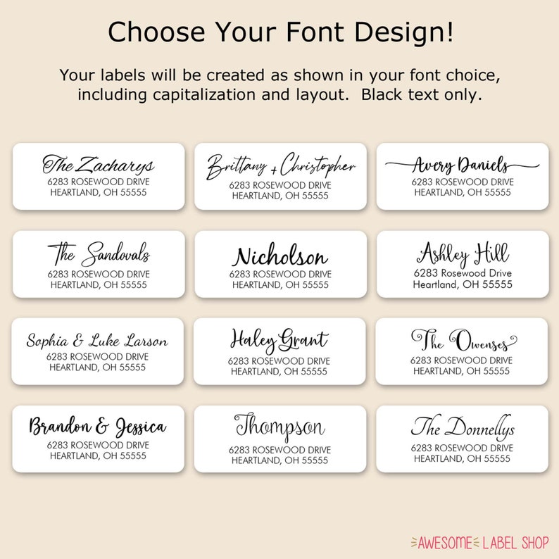 Minimalist Address Labels, Return Address Stickers, Address Labels ...