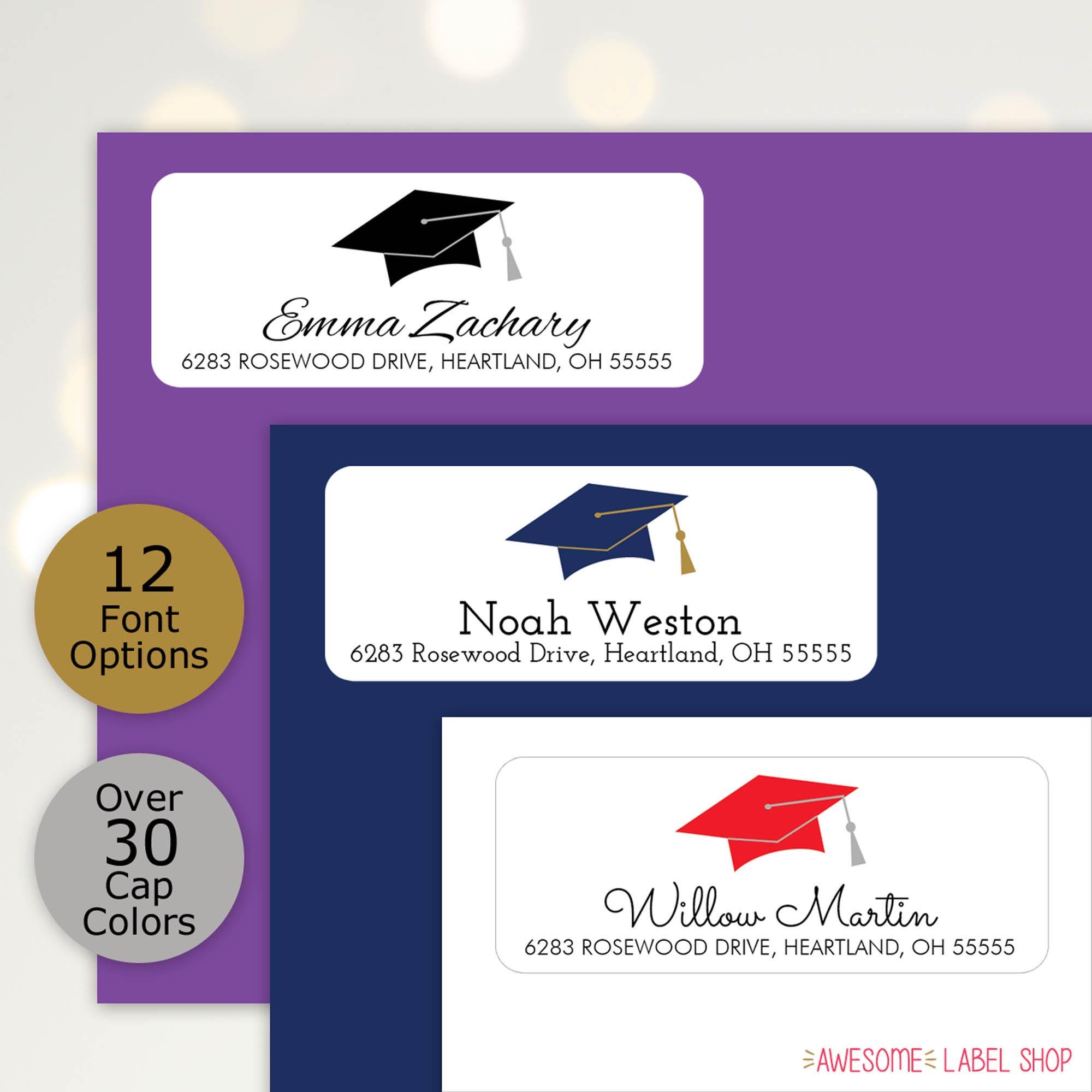 Graduation Return Address Labels Custom, Graduation Address Labels ...