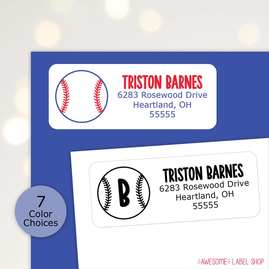 Baseball Address Labels, Monogram Address Labels, Sports Address Labels ...
