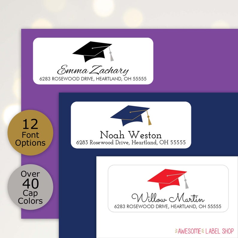 Graduation Return Address Labels Custom, Graduation Address Labels ...
