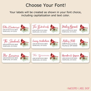 Cardinal Address Labels, Bird Address Labels, Christmas Return Address ...
