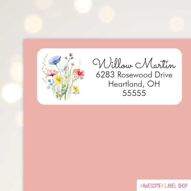 Wildflower Address Labels, Floral, Wildflower Meadow, Personalized ...