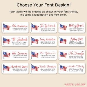 Patriotic Address Labels, American Flag Address Stickers, Personalized ...