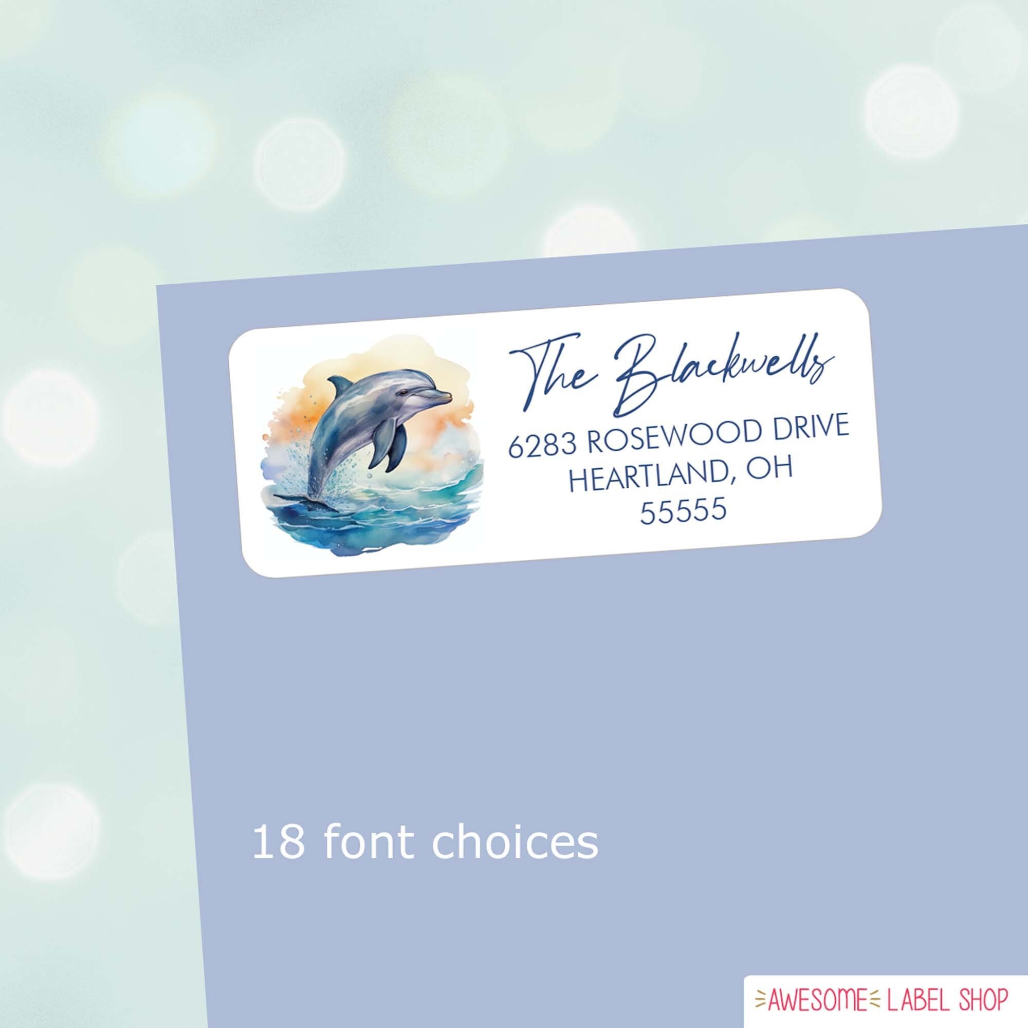 Dolphin Address Labels, Personalized Return Address Labels Stickers ...