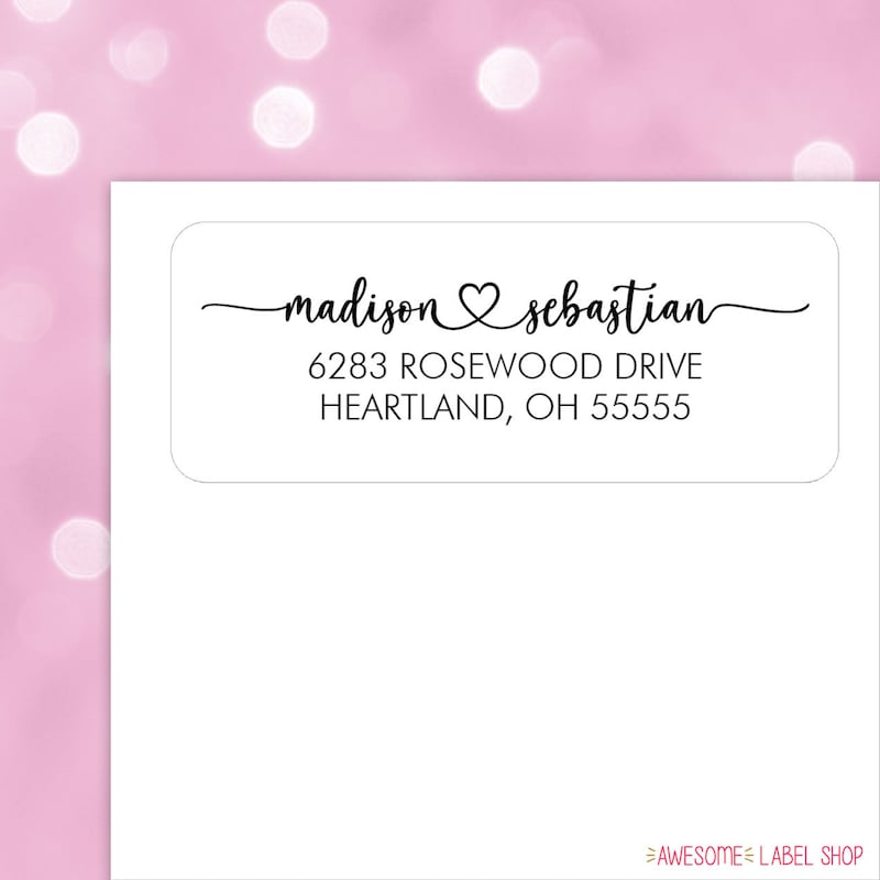 Heart Wedding Label - Etsy
