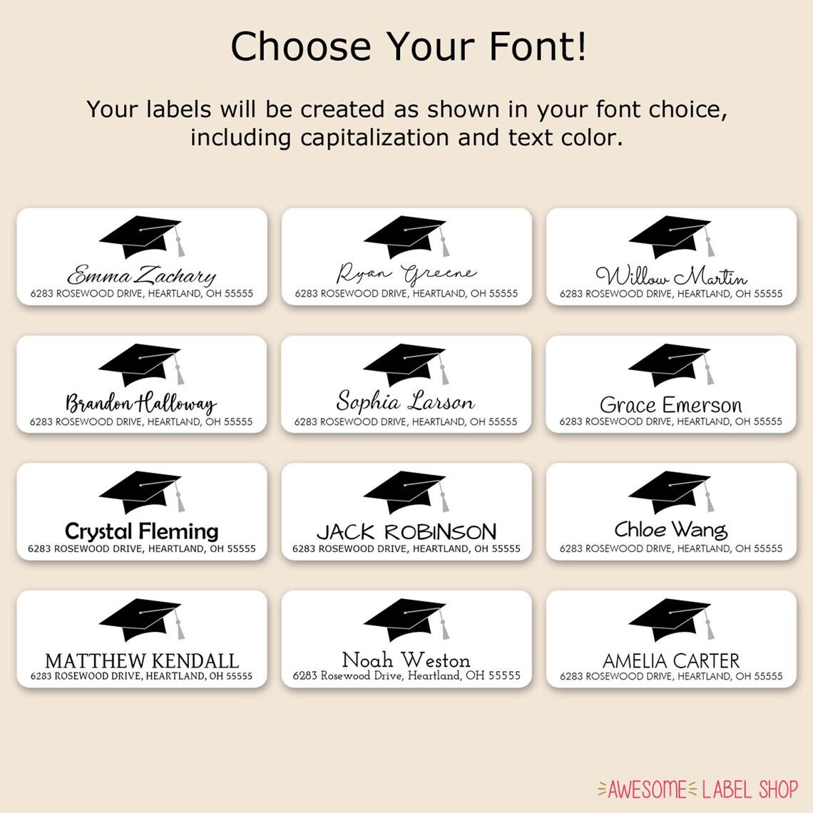 Graduation Return Address Labels Custom, Graduation Address Labels ...