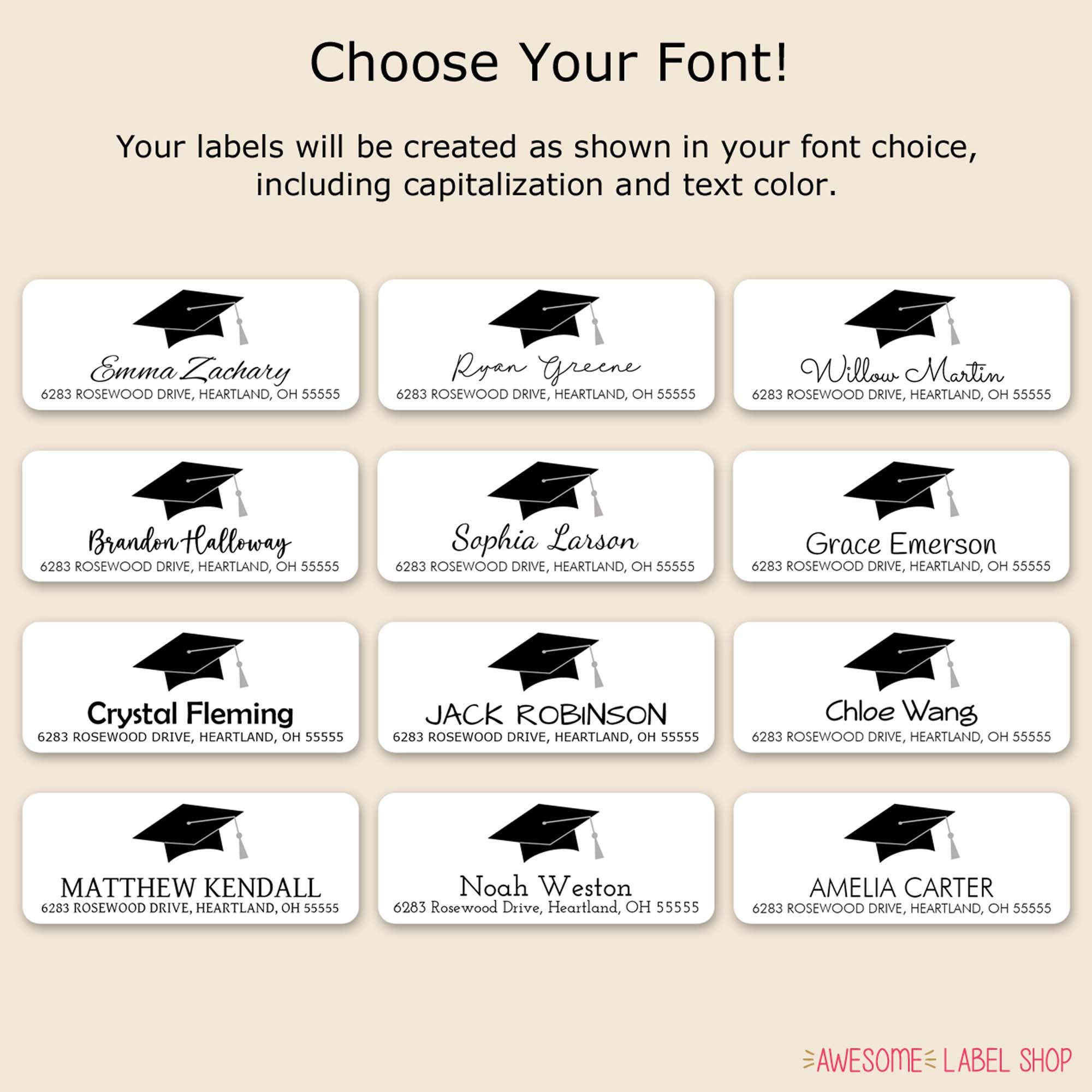 Graduation Return Address Labels Custom, Graduation Address Labels ...