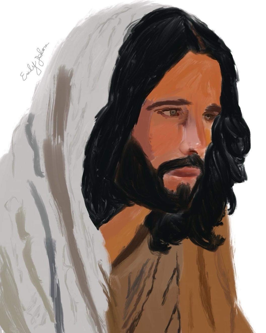 Dramatic Christ Portrait Painting - Etsy