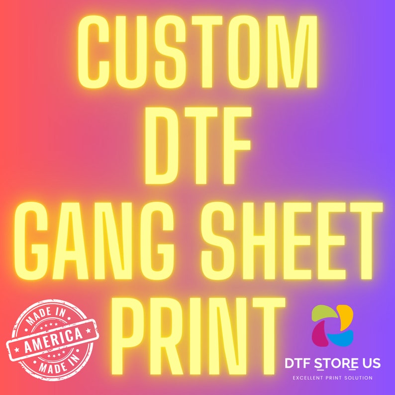 Full Color DTF Print, DTF Gang Sheet, Personalized Color DTF, Press Ready Custom Transfer, Ready ...