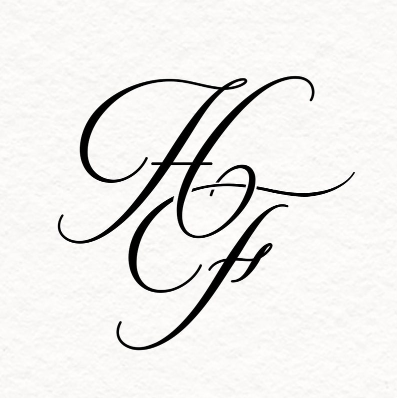 HF Modern Monogram Wedding Logo Initial Monogram - Etsy