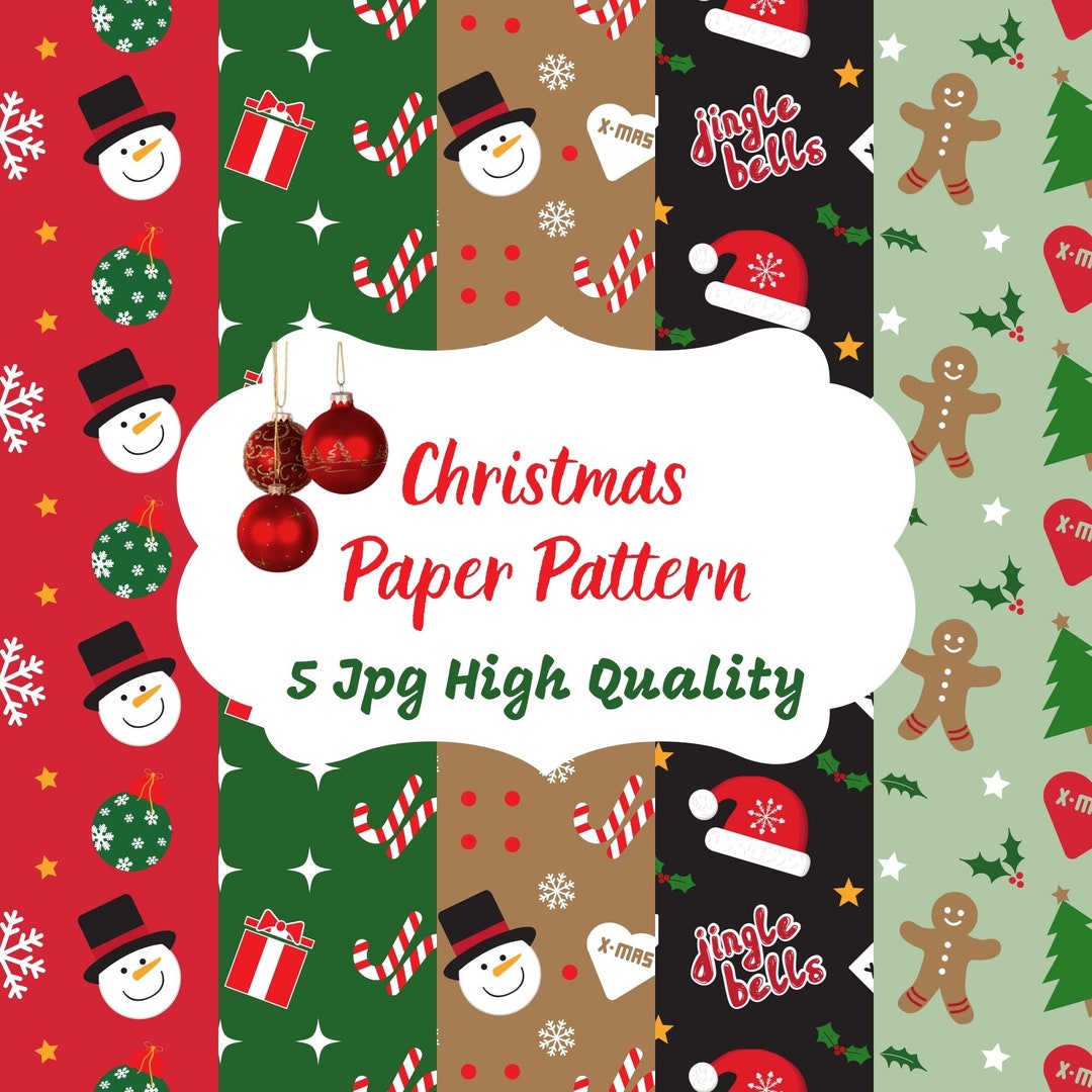 Christmas Digital Pattern and Paper Graphics, Downloadable Models ...